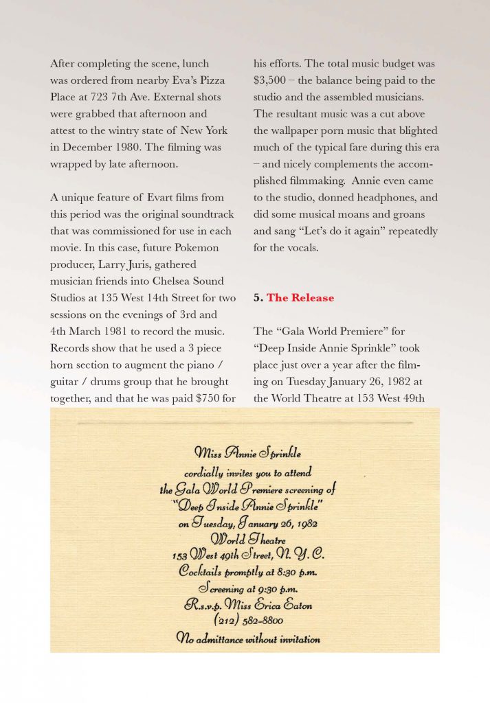 Deep Inside Annie Sprinkle Booklet – DistribPix